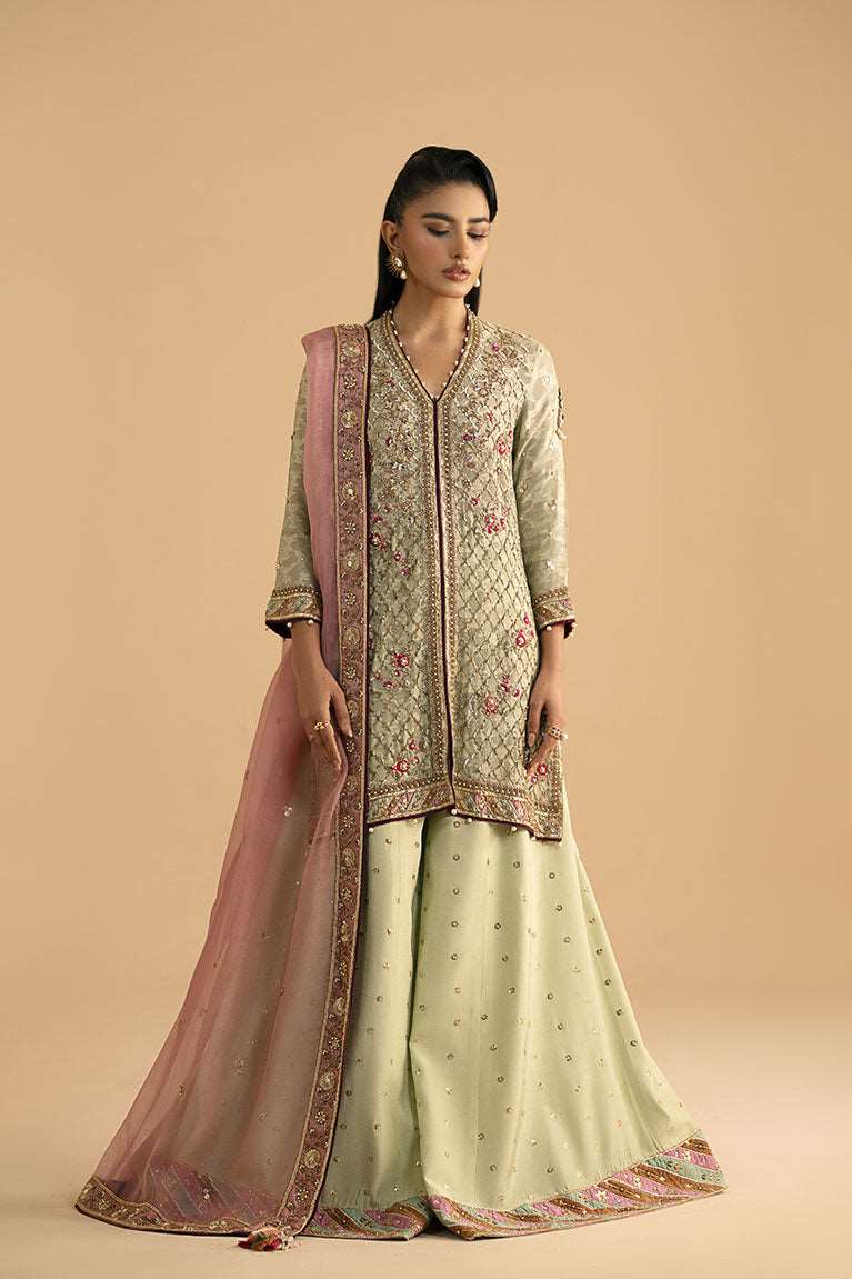 Sage Green Shirt with Sharara